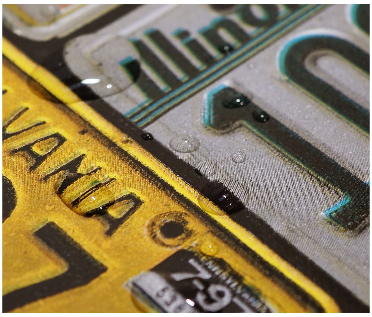 License Plates Vinyl PVC Tablecloth Waterproof Table Protector
