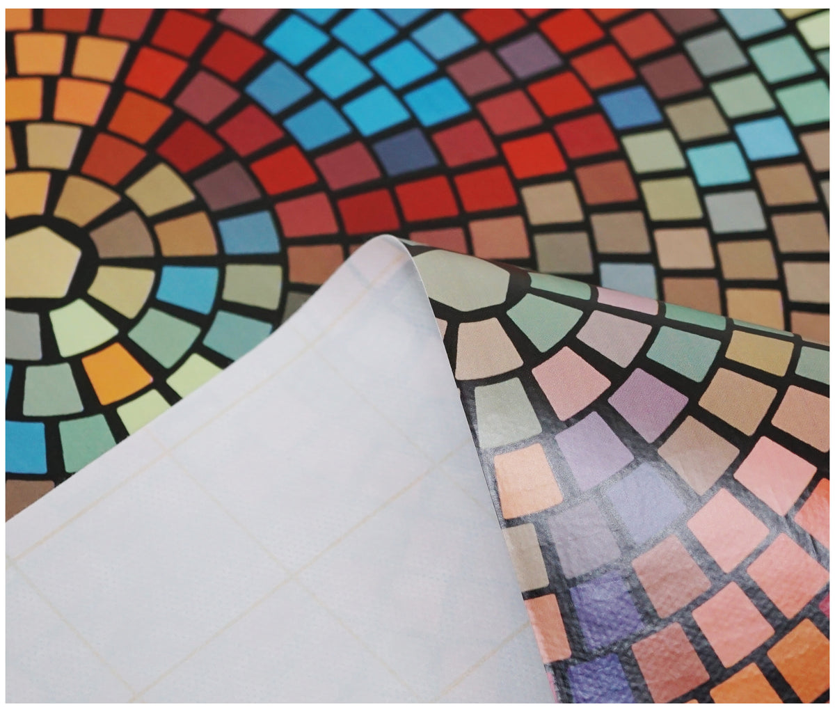 Mosaic Tiles Vinyl PVC Tablecloth Waterproof Table Protector